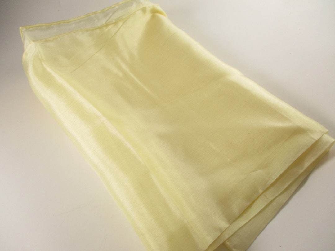 Pale Yellow Large Mulberry Silk Square Scarf, 29 Inch Vintage Soft All ...