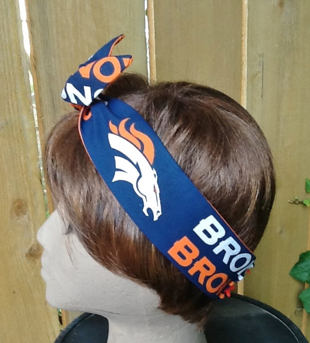 Denver Broncos Rockabilly Broncos Scarf Bandana Wired Dolly Bow Wire ...