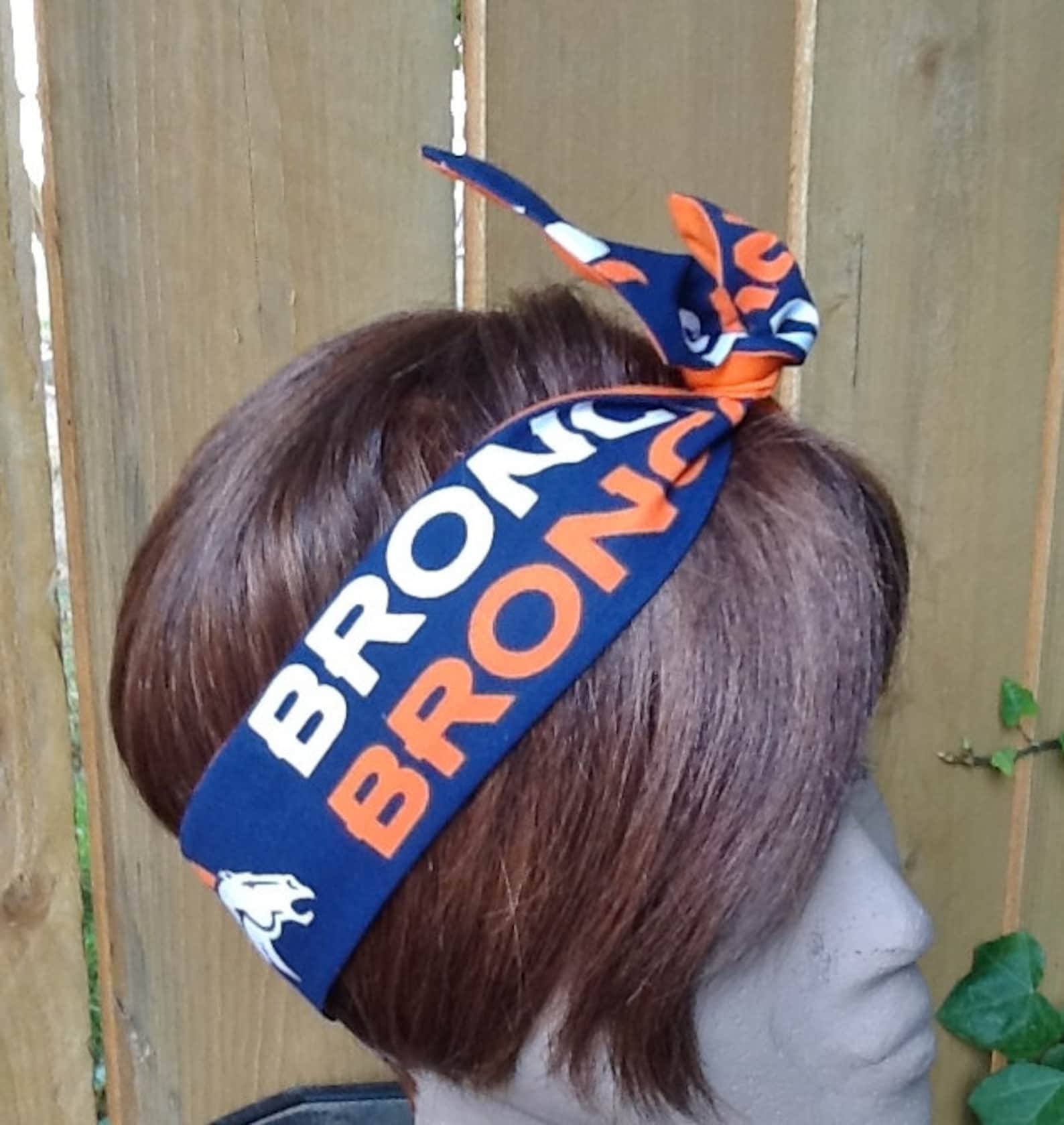 Denver Broncos Rockabilly Broncos Scarf Bandana Wired Dolly Bow Wire ...