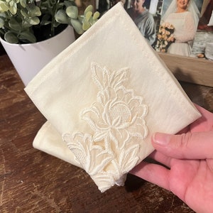 Upcycled Wedding Dress Pocket Square: Keepsake Handkerchief Gift - Etsy