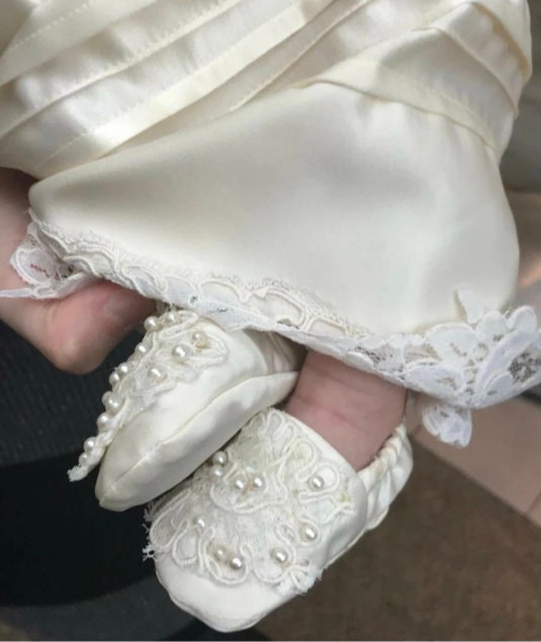 New Born Booties Made From Wedding Dress, Heirloom Gift for Mom to Be ...