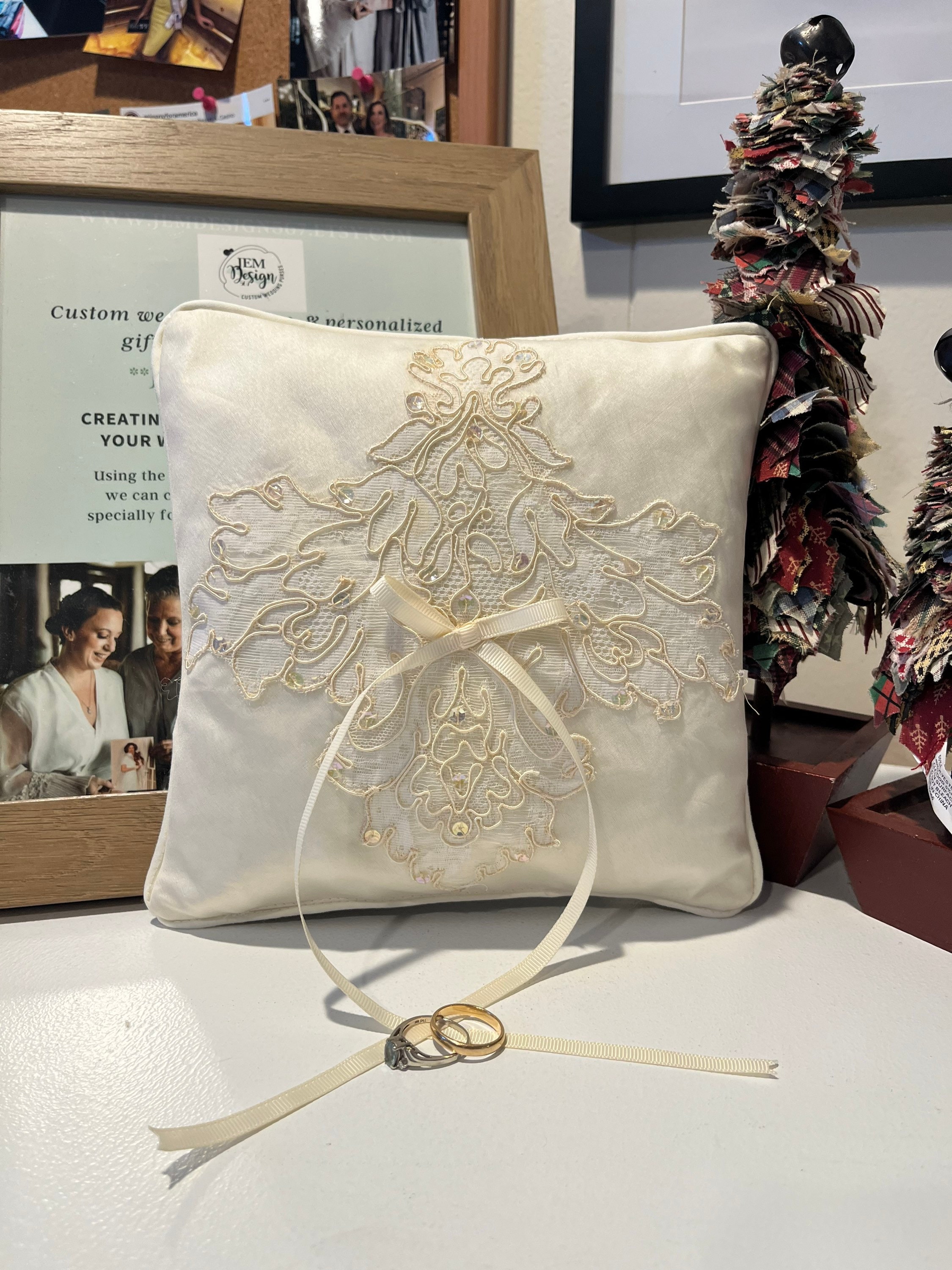 Repurposed Wedding Dress Ring Bearer Pillow: Heirloom Keepsake - Etsy