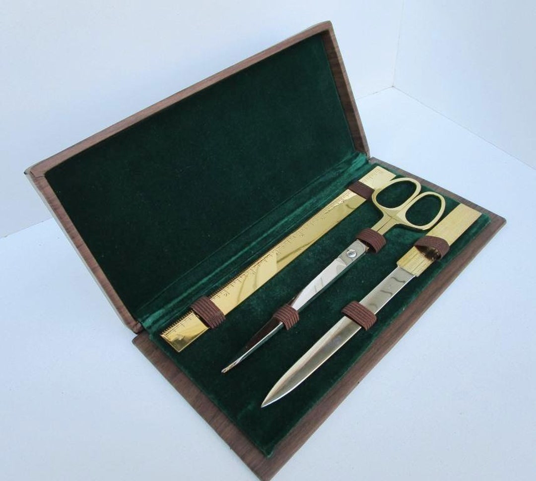 Griffon Boxed Office Desk Set Ruler Scissors Letter Opener - Germany - Etsy