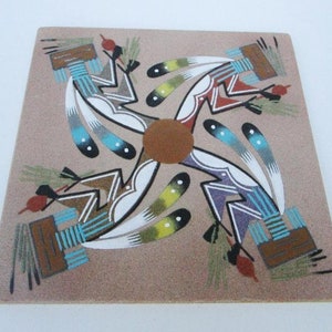 Navajo Rainbow God Sand Painting 8 X 8 Art Tile - Artist Signed - Etsy