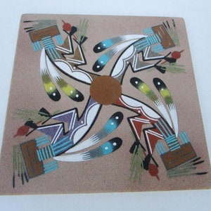 Navajo Rainbow God Sand Painting 8 X 8 Art Tile - Artist Signed - Etsy