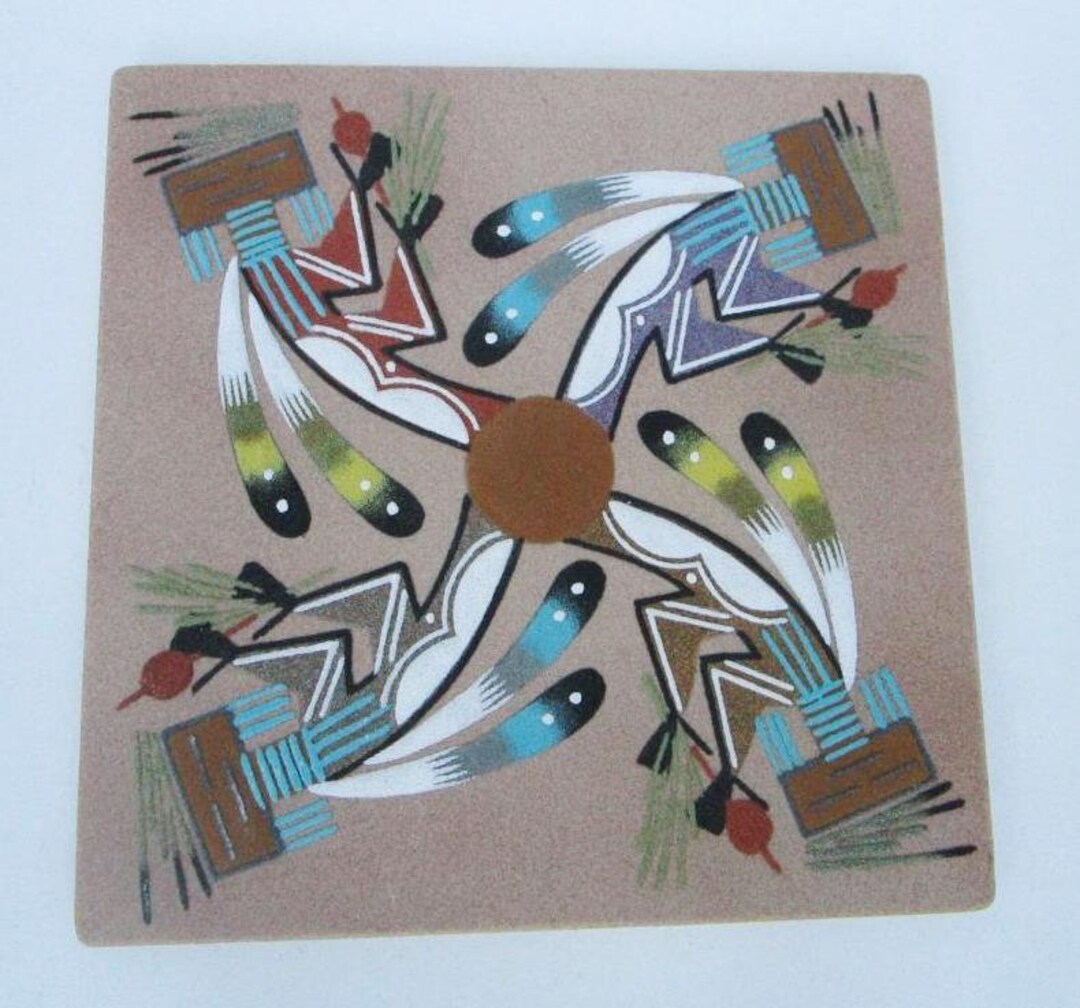Navajo Rainbow God Sand Painting 8 X 8 Art Tile - Artist Signed - Etsy