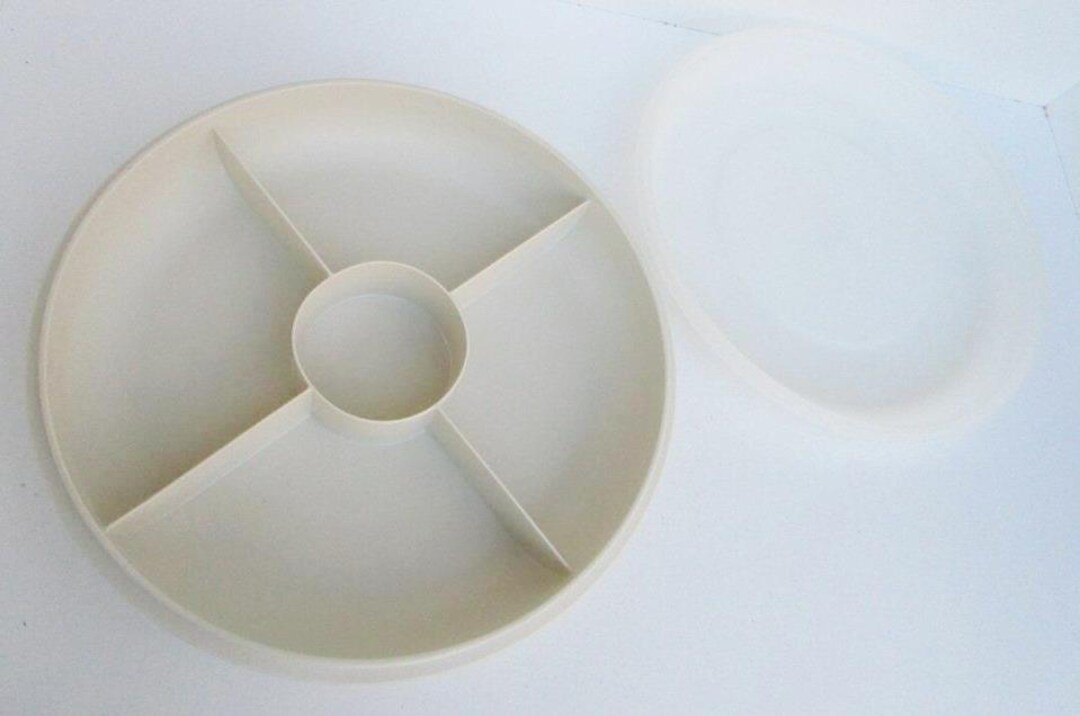 Vintage Tupperware Round Divided Dome Lid Serving Container - Etsy
