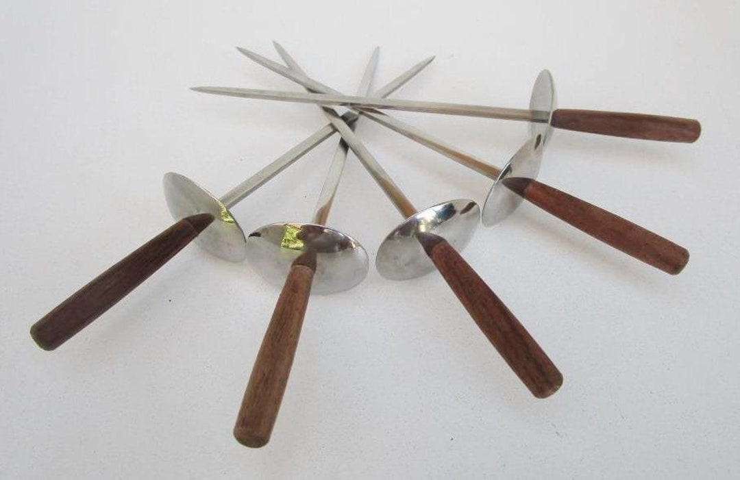 Vintage Teak Handled Sword Skewers - Set of 5 - Etsy