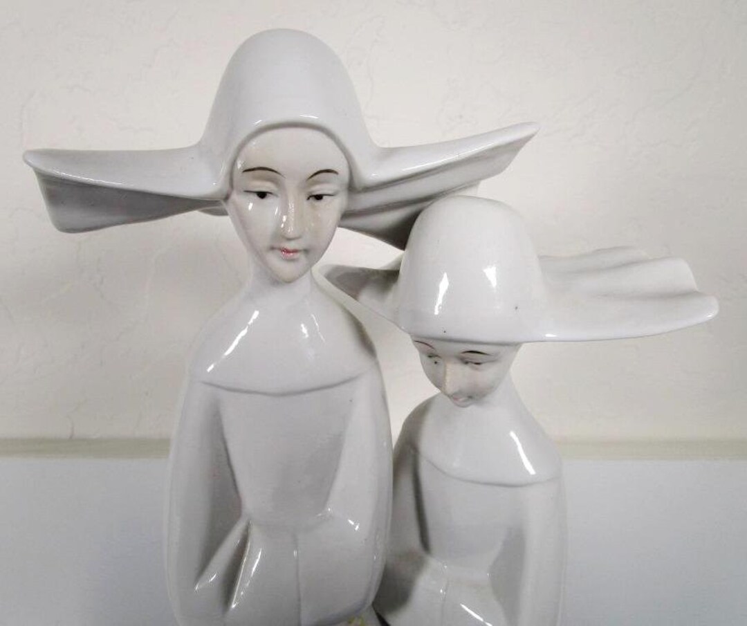 Spanish Nuns White Porcelain Large Figurine - Etsy