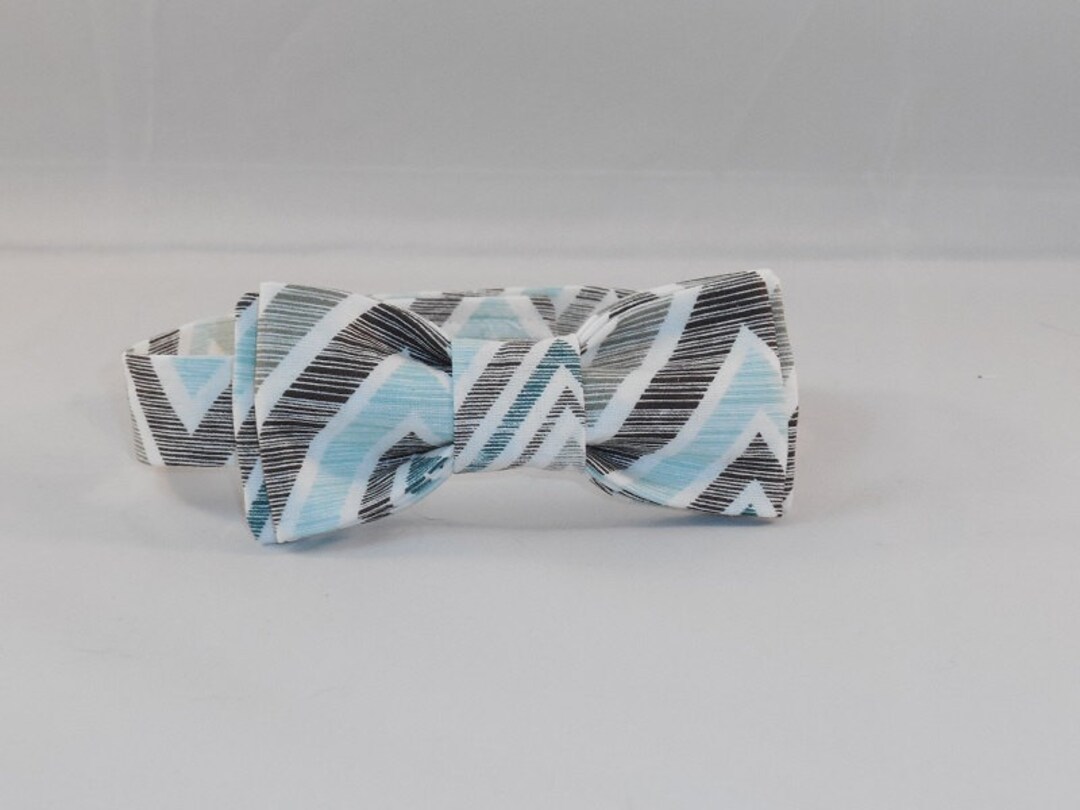 Boy's Mint Green, Brown and Gray Chevron Bowtie - Etsy