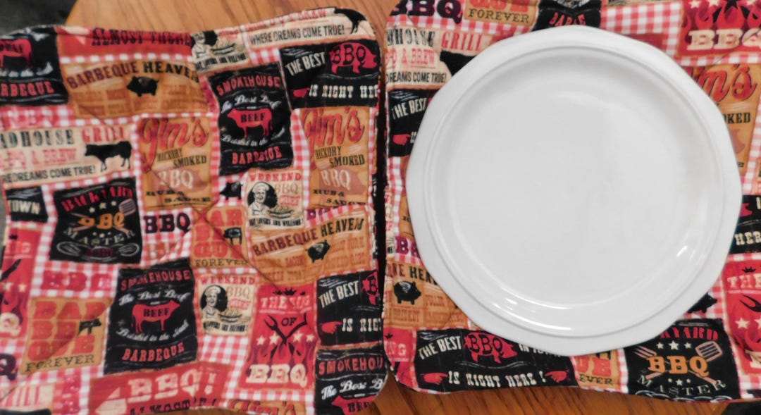 1 Microwave Plate Cozy Made With BBQ Print Fabric - Etsy