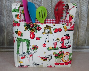 Retro Kitchen Print Fabric - Etsy
