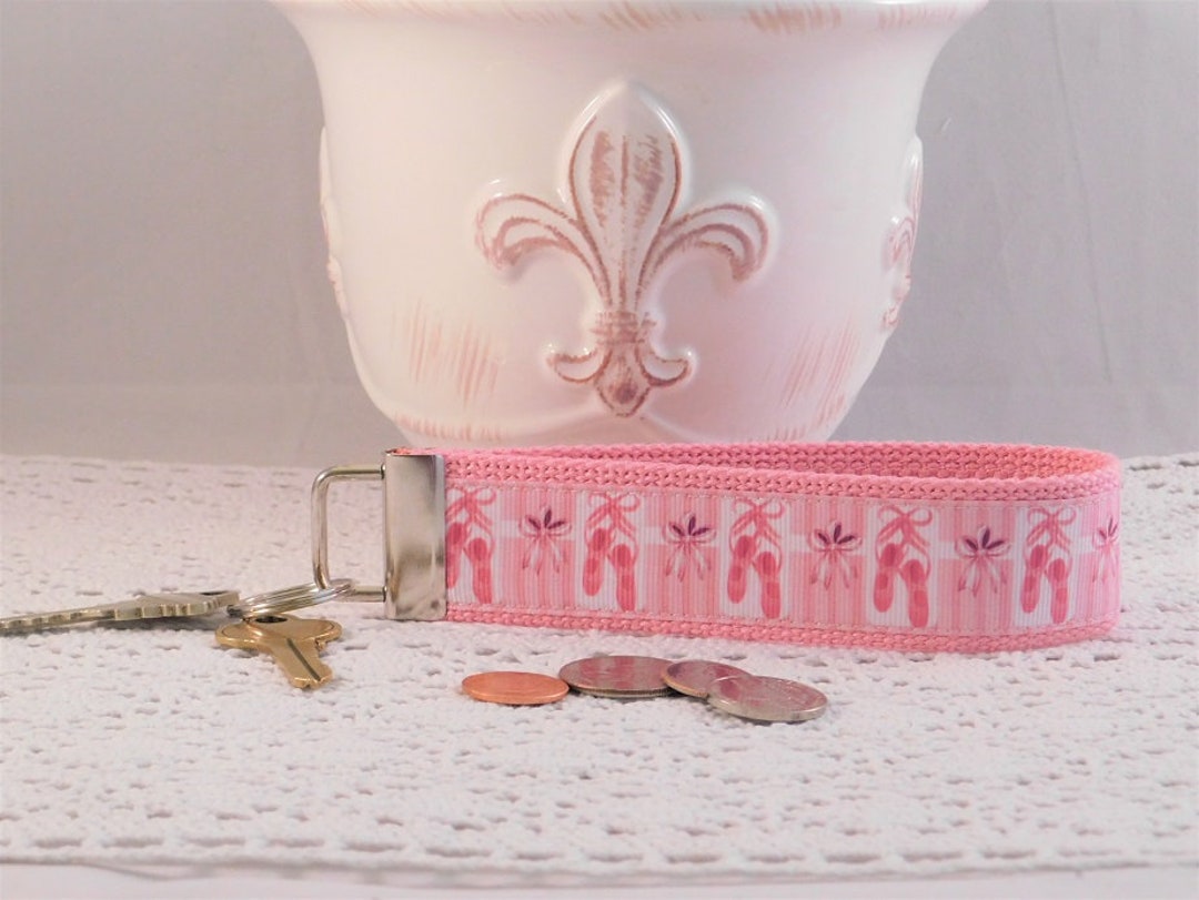 Pink Keychain Wristlet Made With Ballerina Inspired Ribbon Perfect for ...