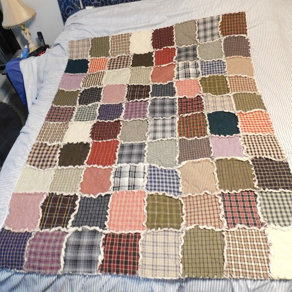 Primitive Rag Quilt - Etsy