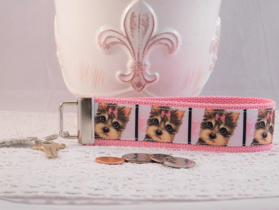 Keychain Wristlet Made With Yorkie Dog Inspired Ribbon - Etsy