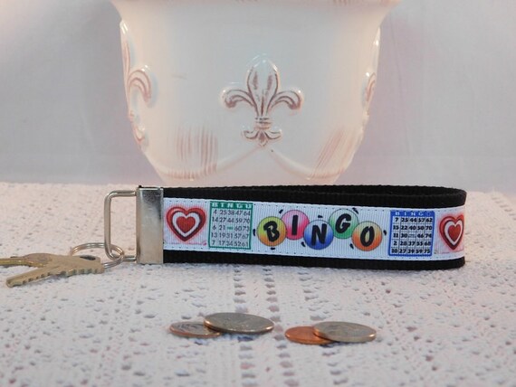 Key Chain Wristlet Made With Bingo Inspired Ribbon - Etsy