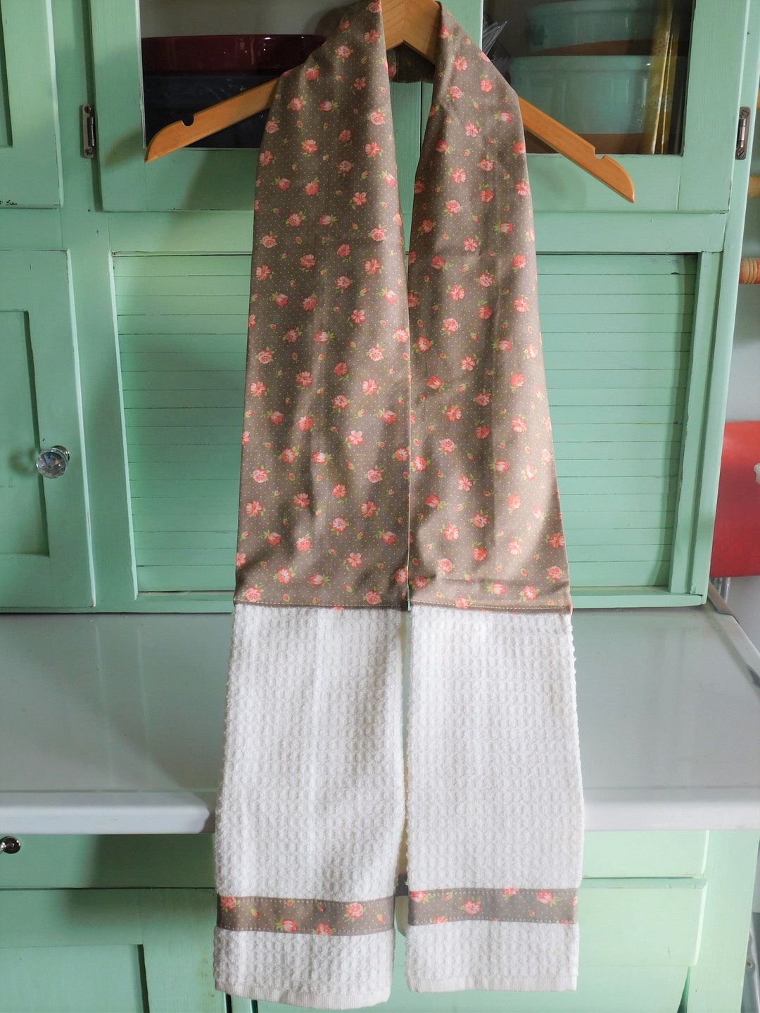 Baker's Boa Made With Brown and Peach Floral and Polka Dot Fabric - Etsy