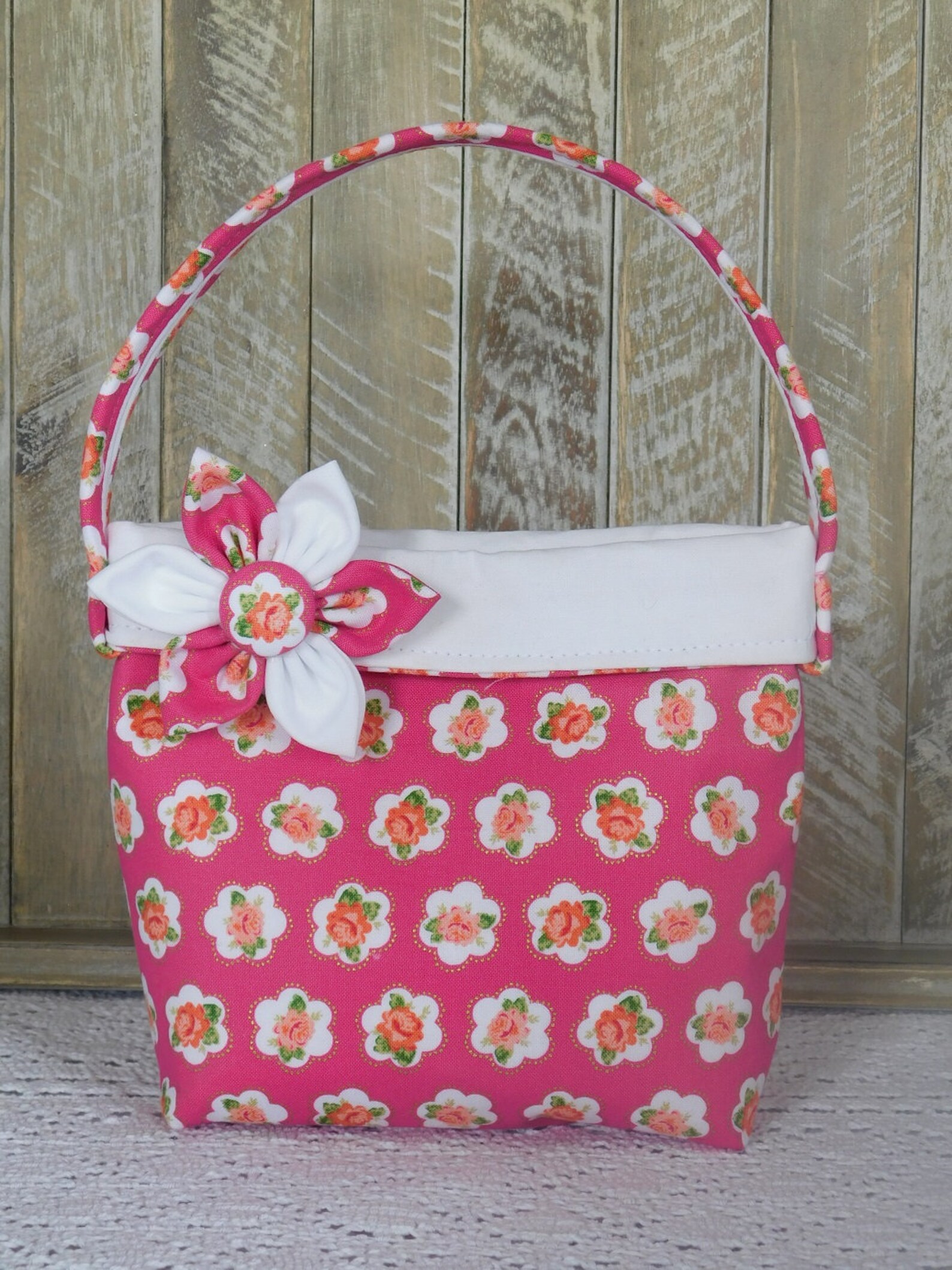 Hot Pink Floral Little Girls Fabric Purse With Detachable - Etsy