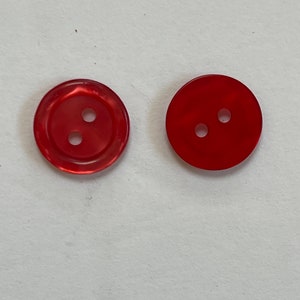 Buttons Red Round 1/2 Inch Two Hole - Etsy