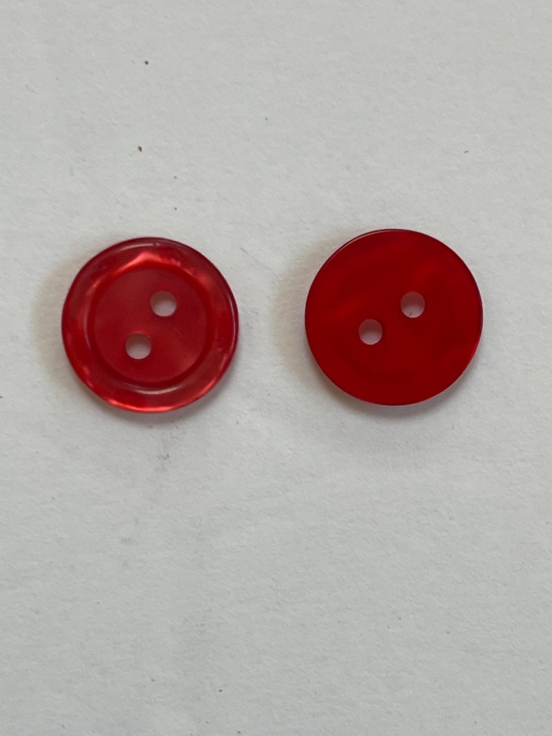 Buttons Red Round 1/2 Inch Two Hole - Etsy