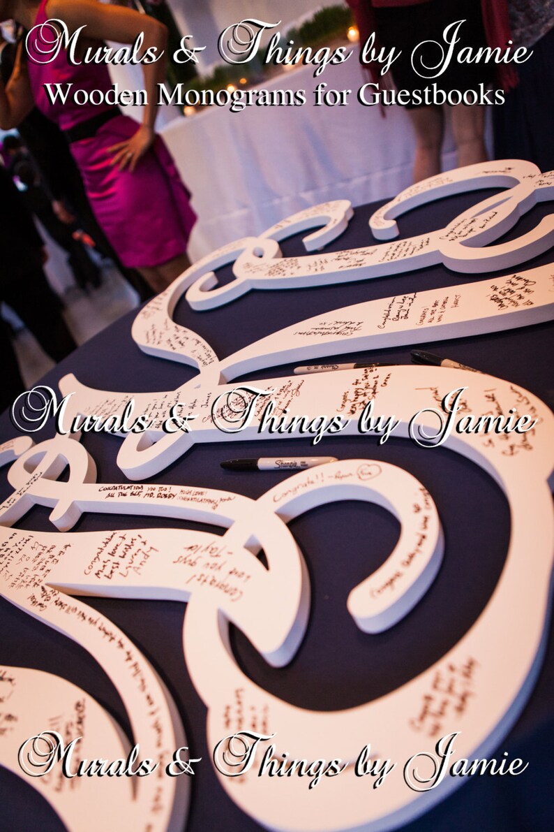 Up to 48 Large Wood Monogram 3/4 depth PAINTED | Etsy