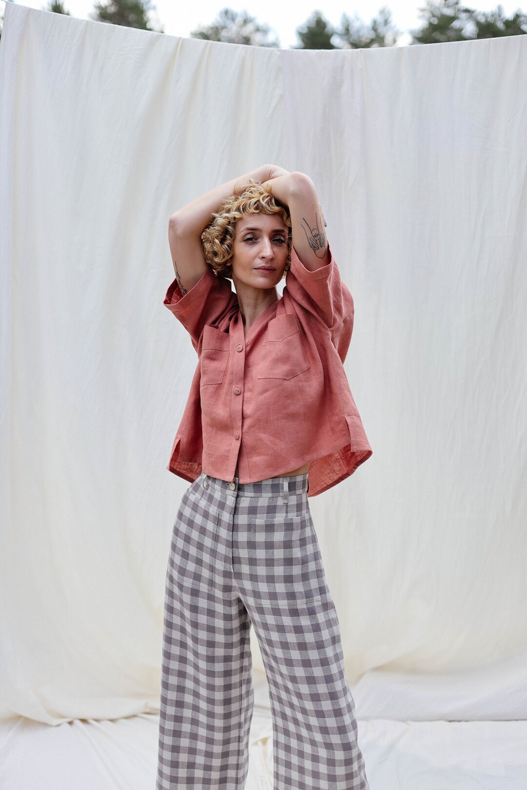 Casual Linen Button-up Summer Shirt Polly / OFFON CLOTHING - Etsy