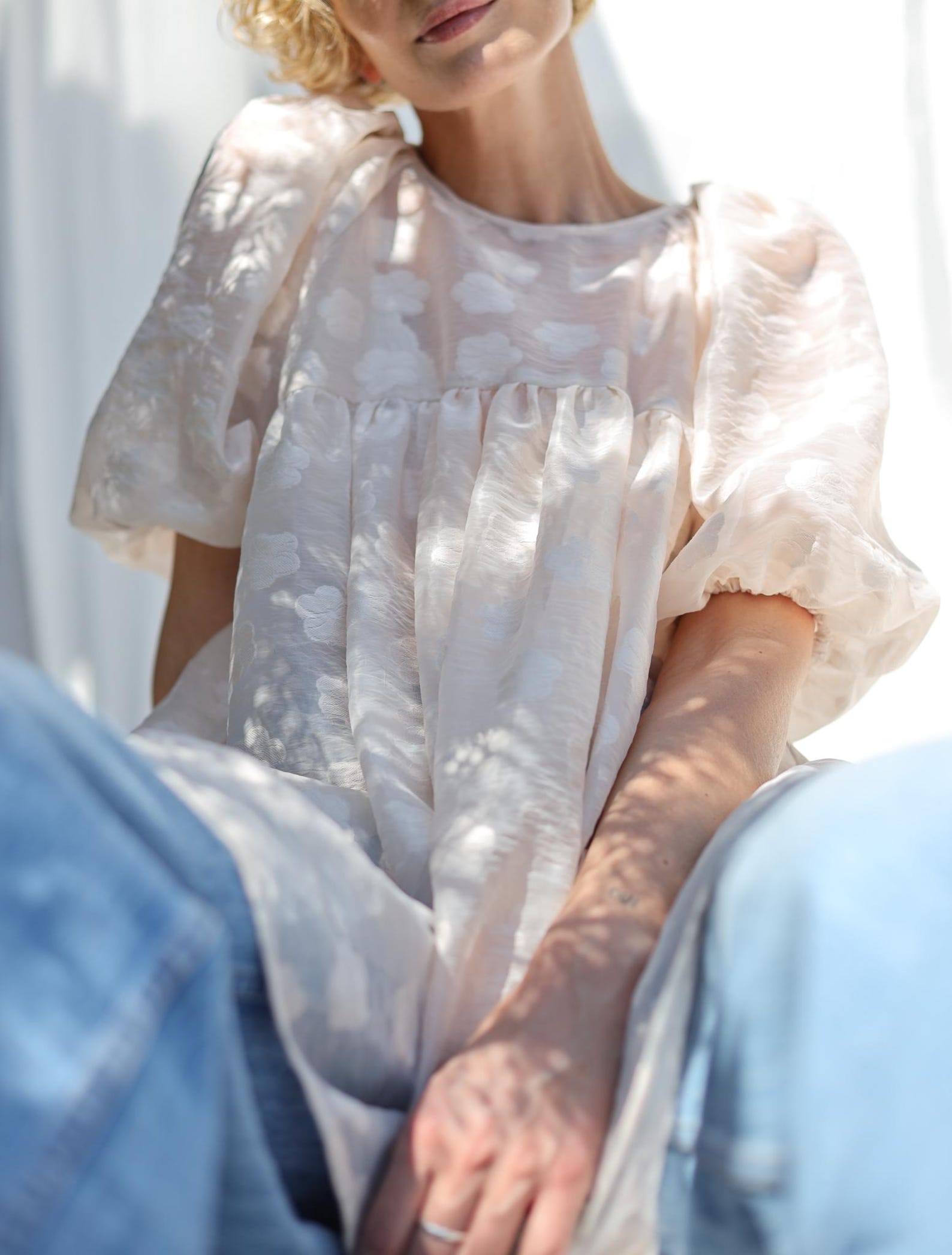 Floral Organza Puffy Sleeves MINI Tunic Dress • OFFON CLOTHING - Etsy