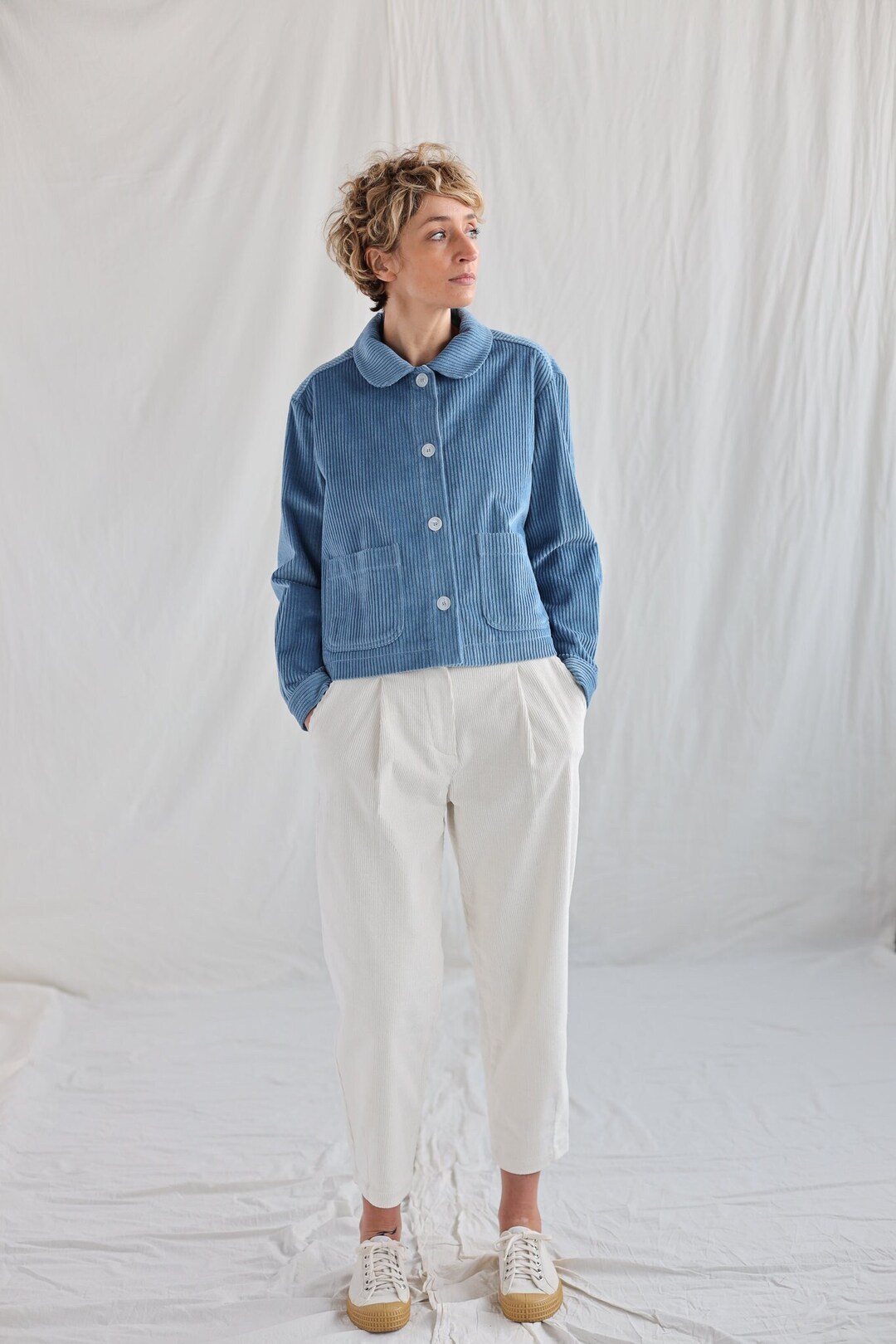 Boxy Tapered Leg Needlecord Trousers • OFFON CLOTHING - Etsy