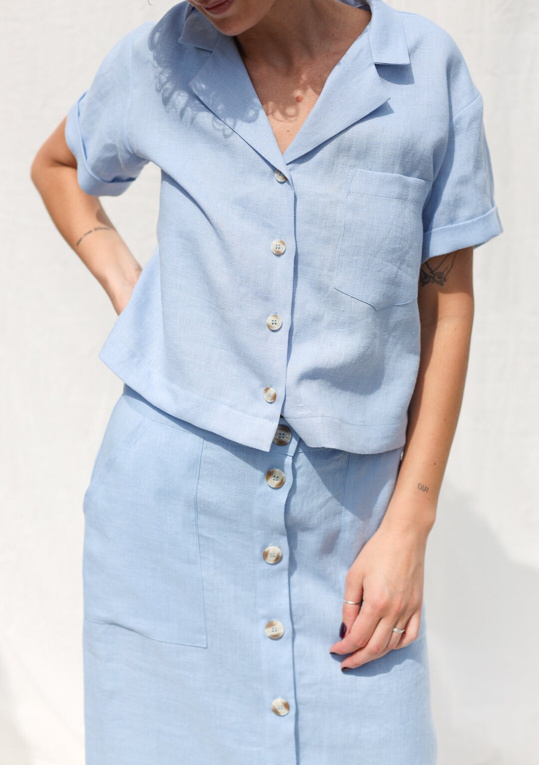 Relaxed Fit Revere Collar Linen Top • OFFON CLOTHING - Etsy