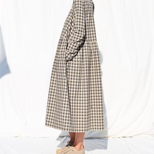 Long Sleeve Loose Fit Smock Dress in Organic Cotton MILANA / OFFON ...