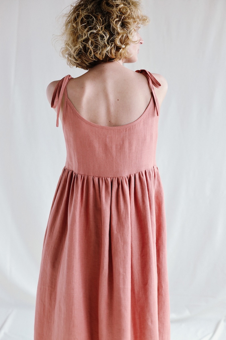 Tie Strap Linen Sundress / Handmade by OFFON Clothing | Etsy