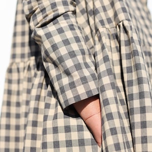 Long Sleeve Loose Fit Smock Dress in Organic Cotton MILANA / OFFON ...