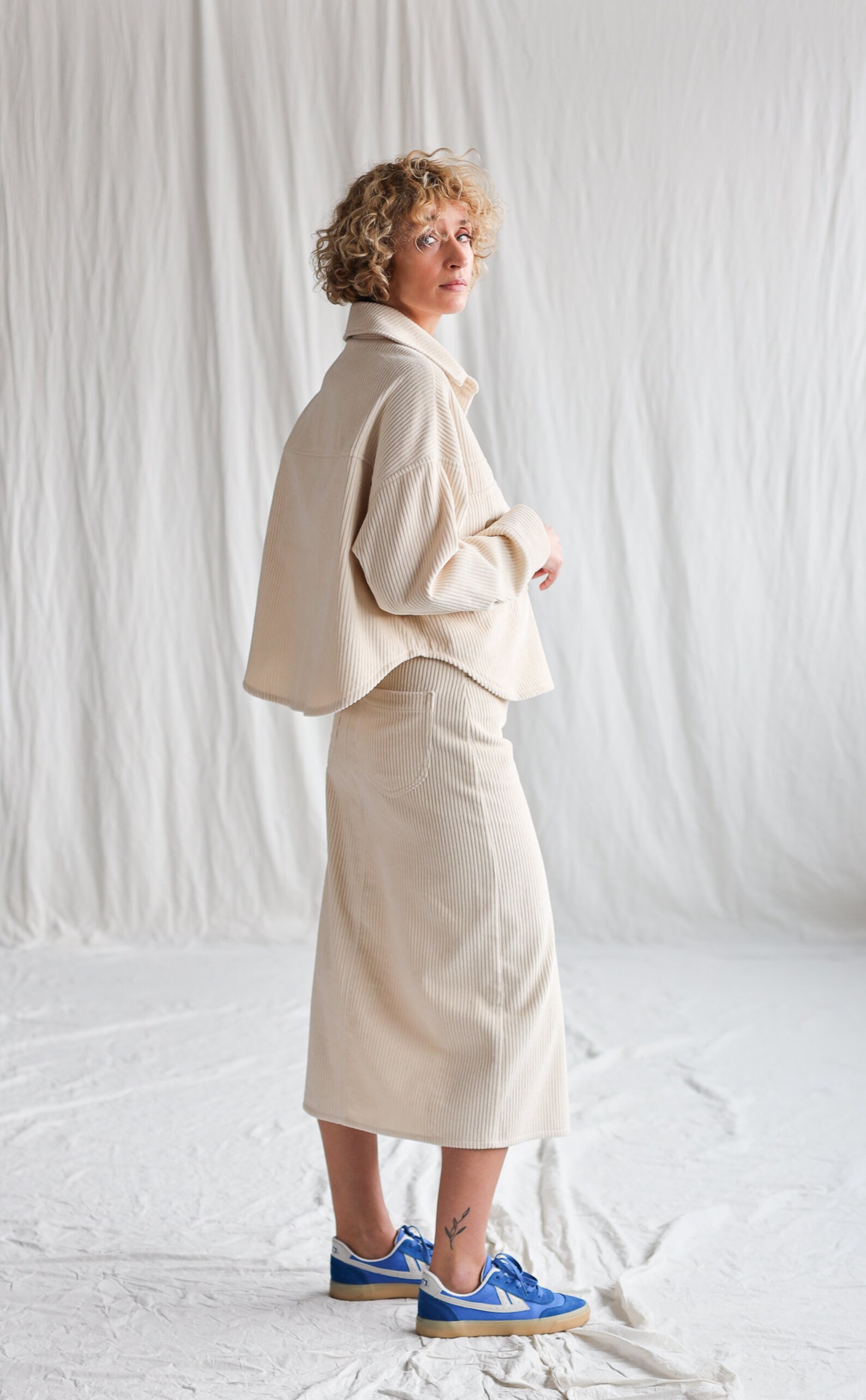 Wide Cord Oversized Jacket in Ivory Color • OFFON Clothing - Etsy