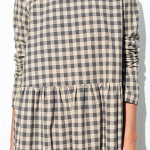 Long Sleeve Loose Fit Smock Dress in Organic Cotton MILANA / OFFON ...