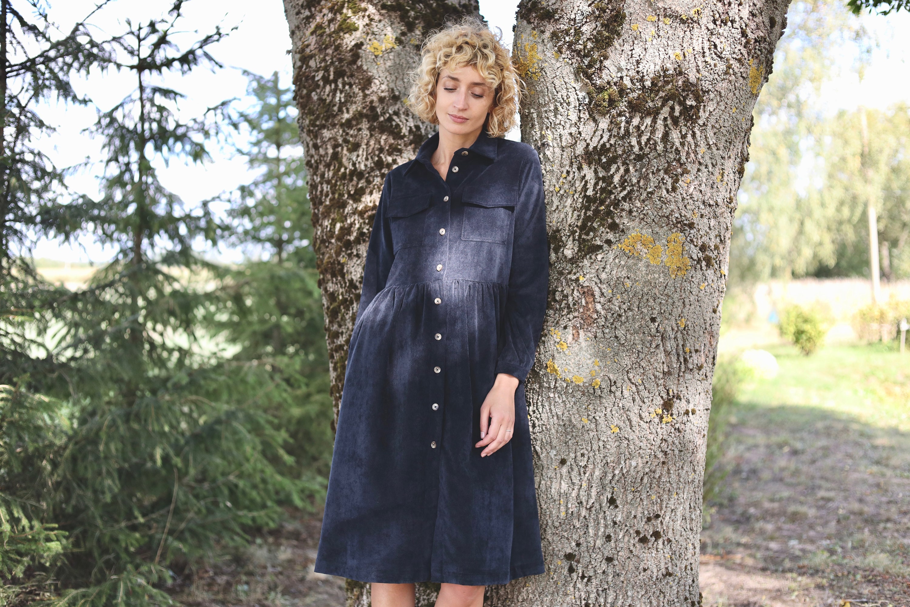 Corduroy Shirt Dress / Velvet Shirt Dress / Black Shirt Corduroy Shirt Dress / Velvet Shirt Dress / Black Shirt