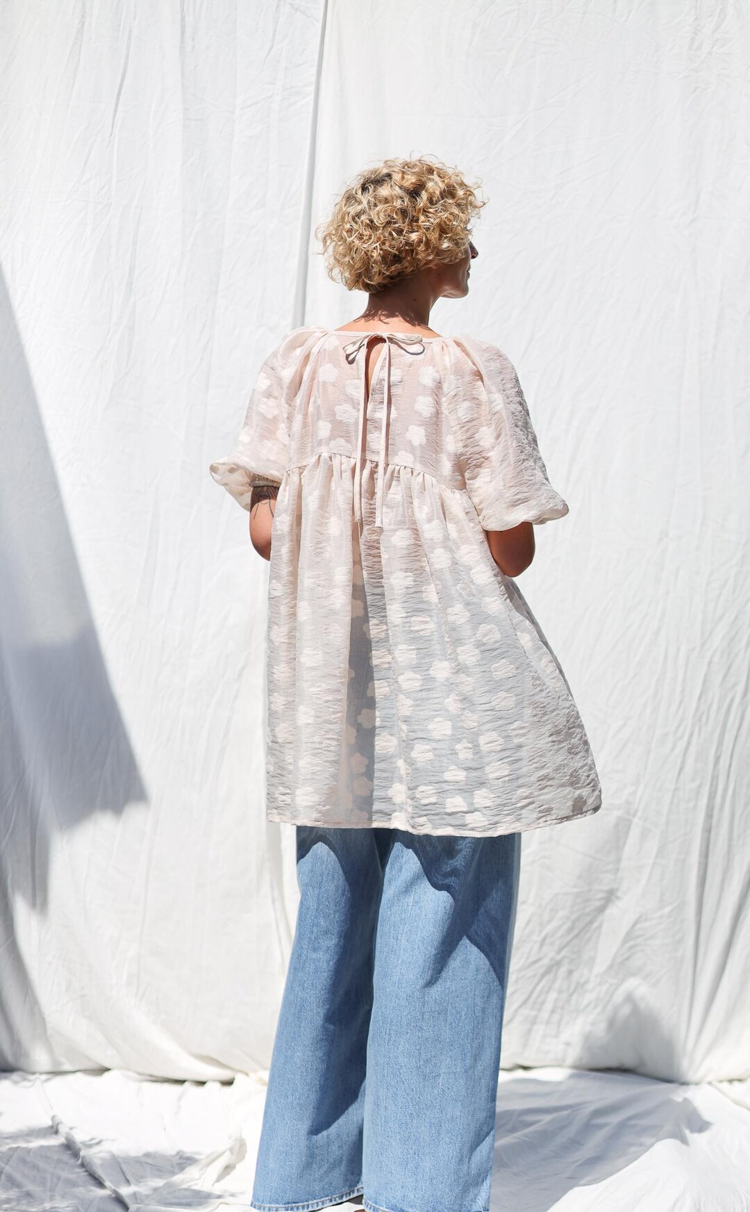 Floral Organza Puffy Sleeves MINI Tunic Dress • OFFON CLOTHING - Etsy