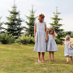 Linen Matching Mother and Daughter Dresses/matching Linen Dresses ...