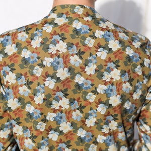 Floral Piccadilly Poplin Grandad Collar Button Through Shirtdress CORA ...