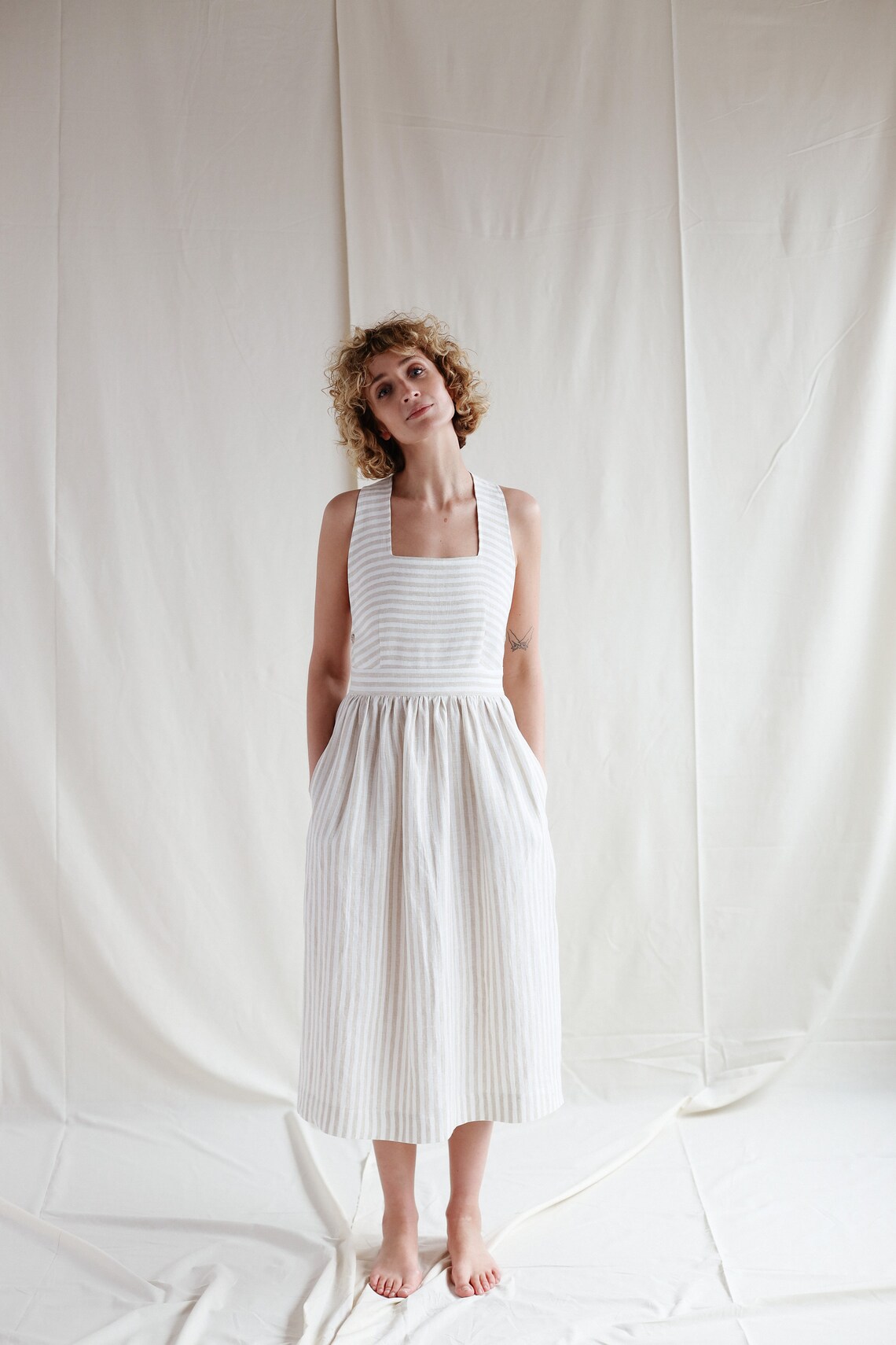 Linen Apron Dress / Handmade by OFFON Clothing - Etsy