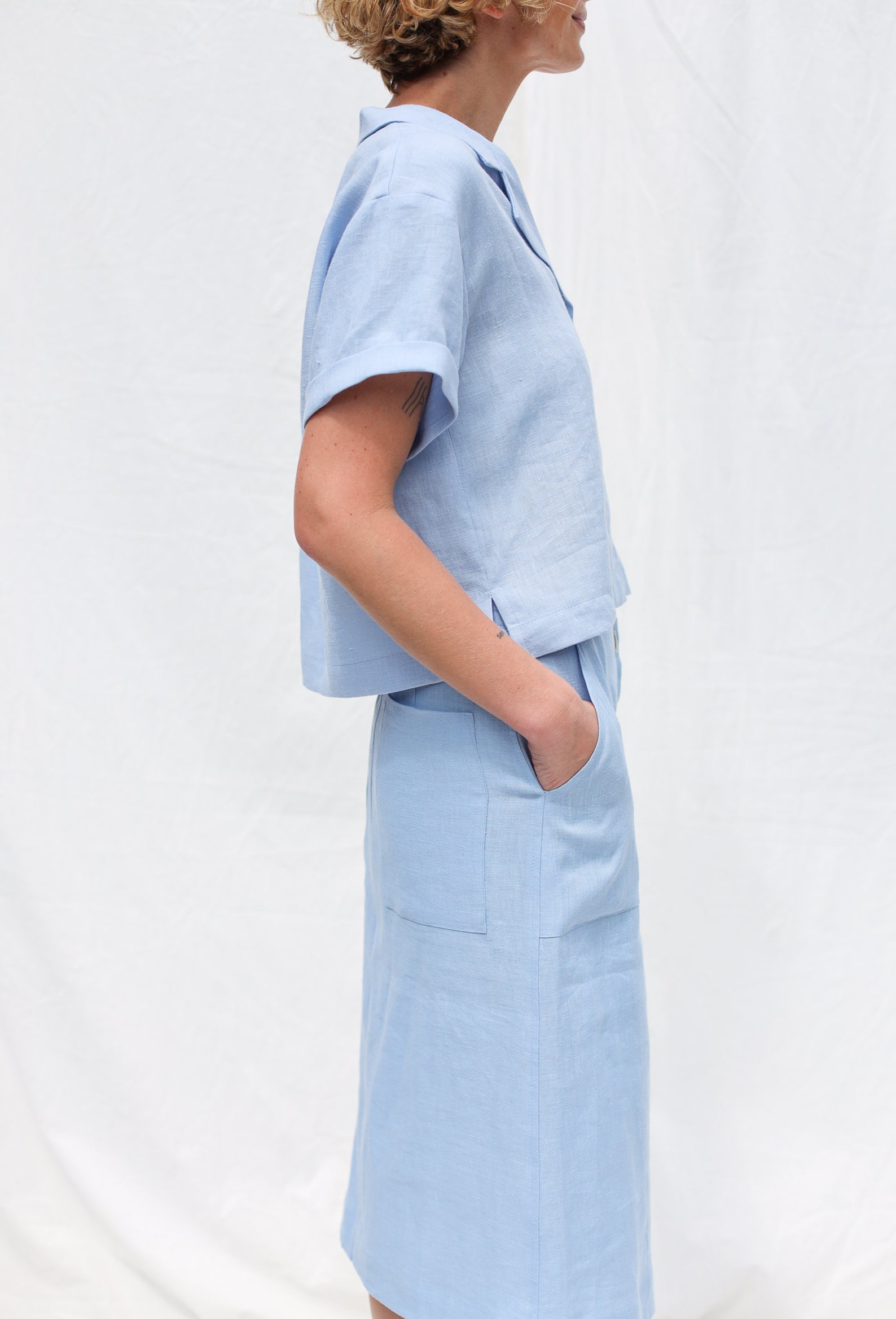 Relaxed Fit Revere Collar Linen Top • OFFON CLOTHING - Etsy