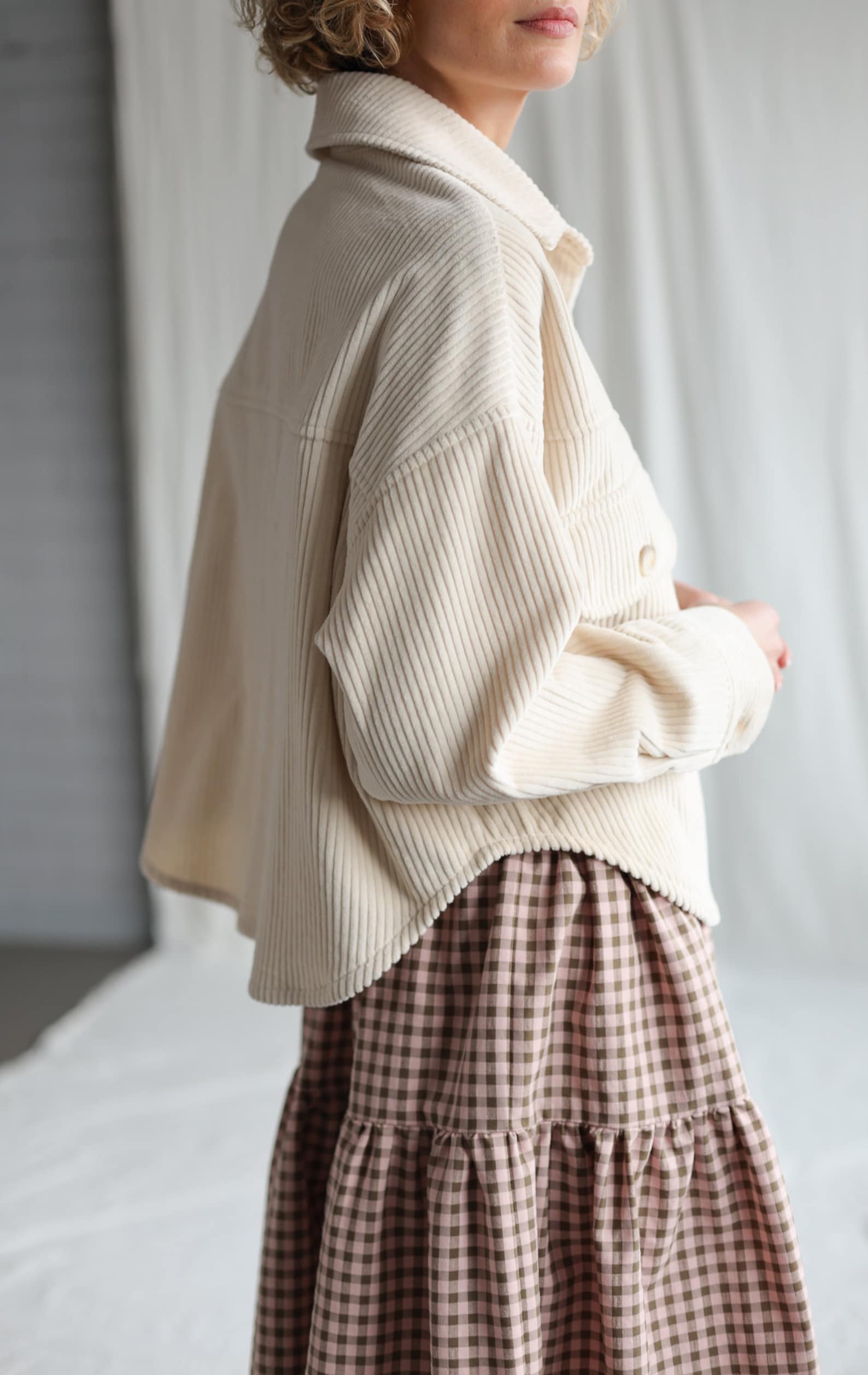 Wide Cord Oversized Jacket in Ivory Color • OFFON Clothing - Etsy