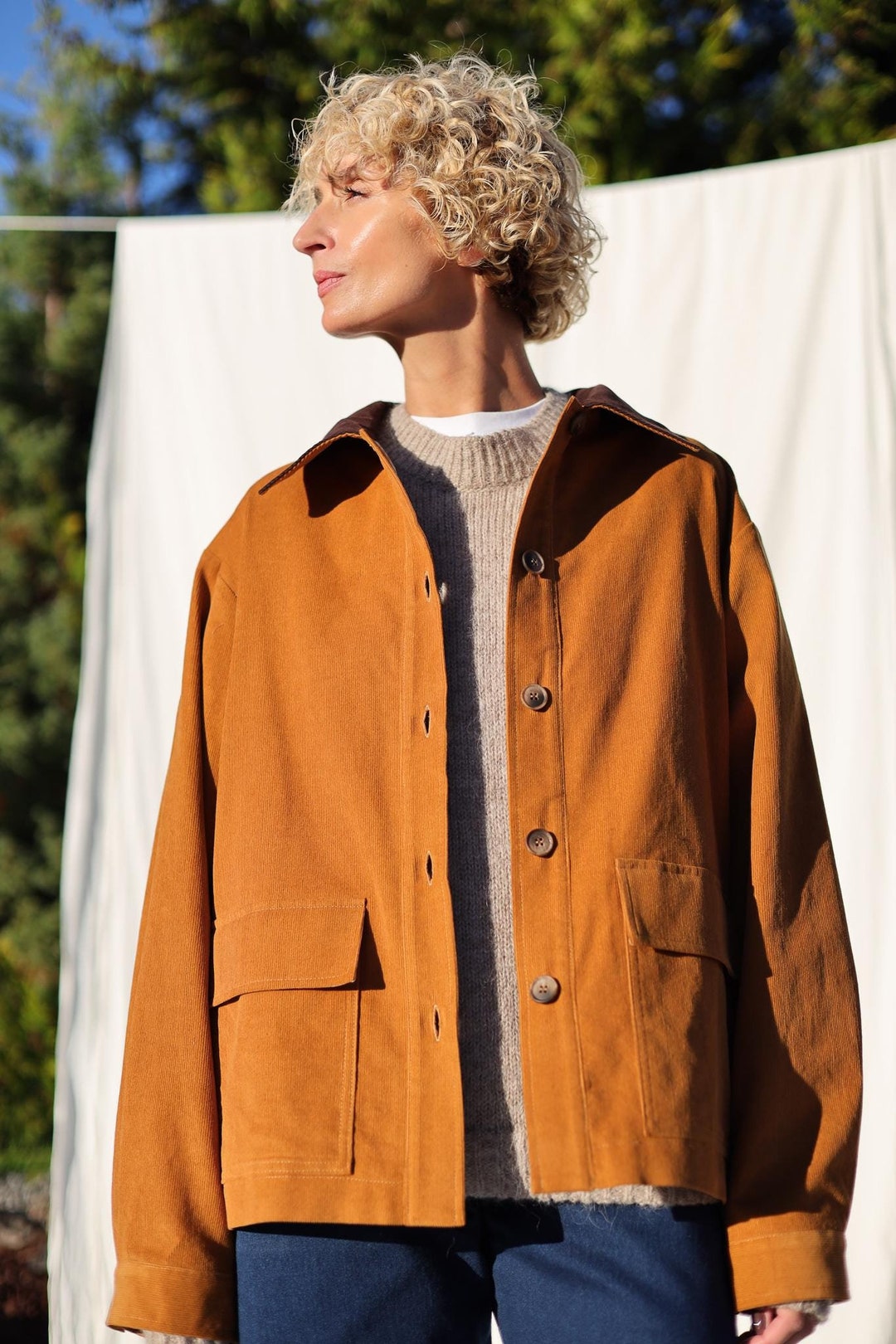 Gender Neutral Needlecord Barn Jacket • OFFON CLOTHING - Etsy