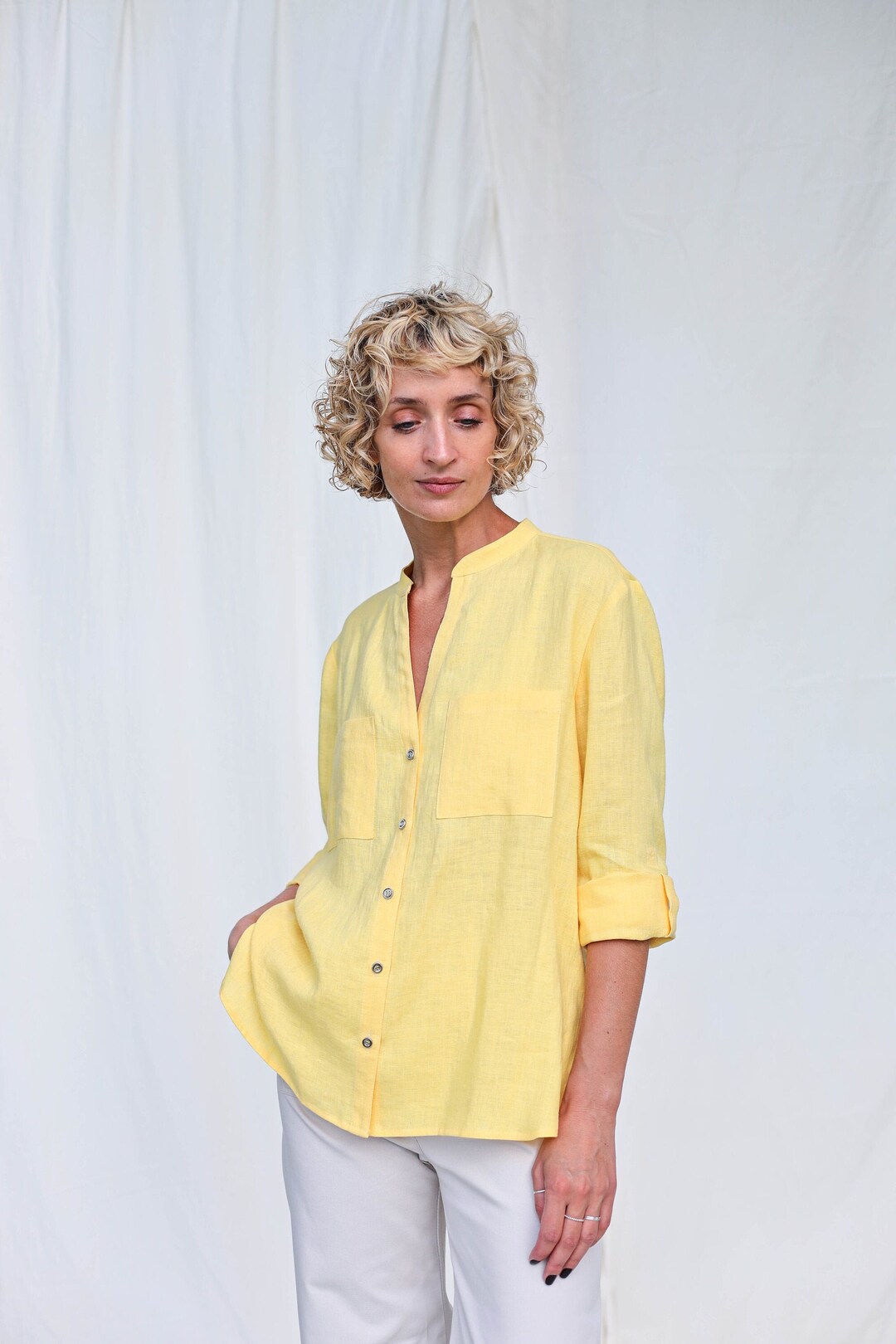Elegant Loose Fit Button up Shirt REMI • OFFON CLOTHING - Etsy