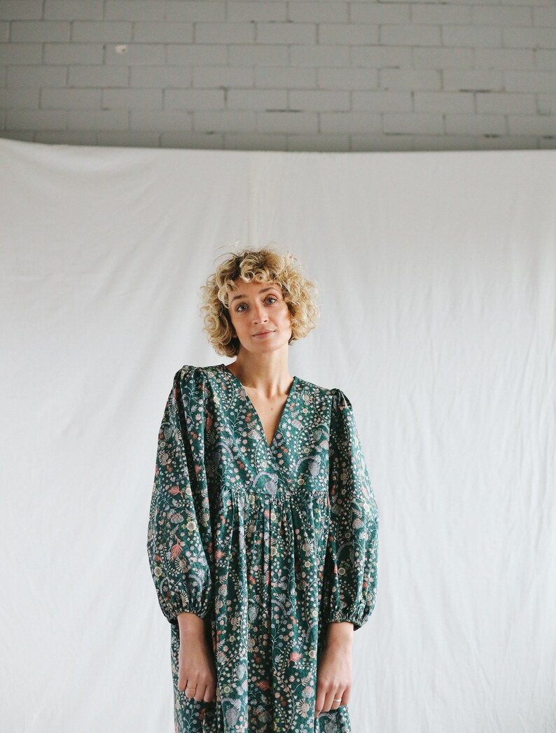 Flowy Overlapped V-neck Boho Dress CROCHET MEADOW OFFON - Etsy