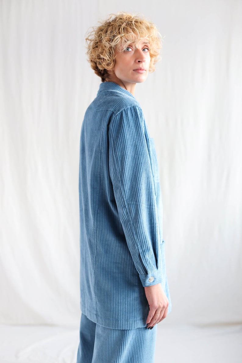 Light Blue Workwear Style Cord Jacket • OFFON Clothing - Etsy