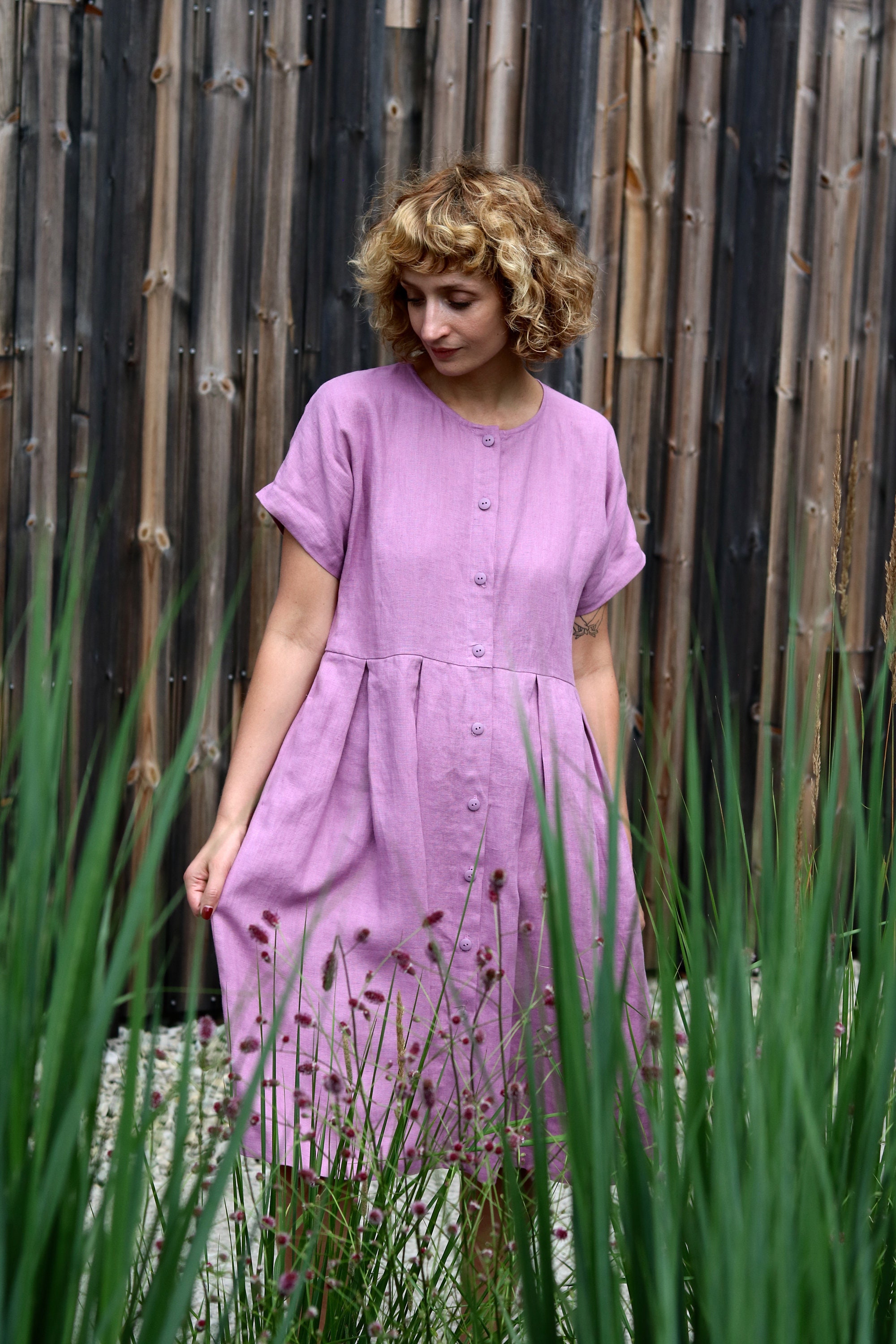 Button up Linen Dress/linen Summer Dress for Women/offon | Etsy Canada