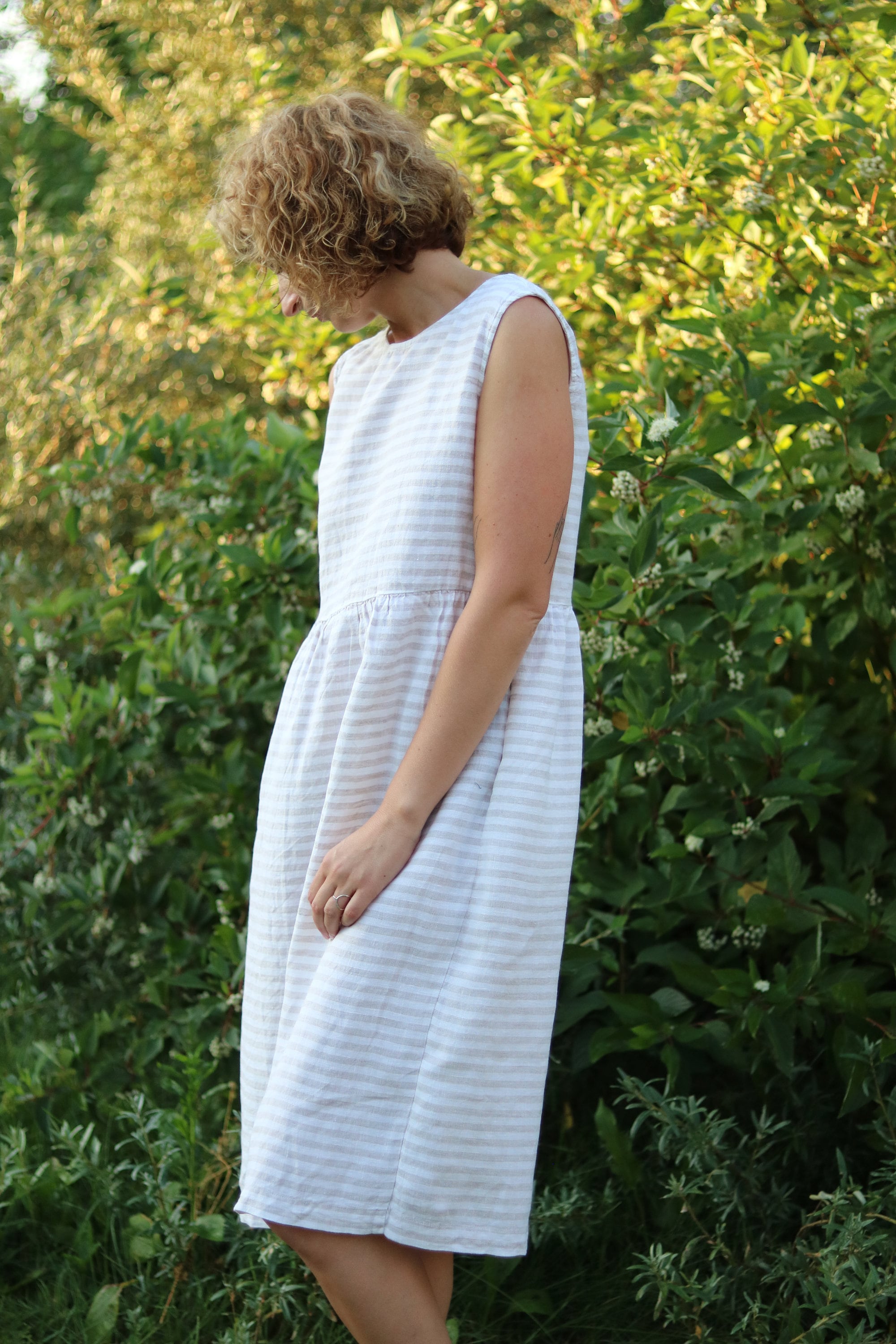 Striped Linen Sleeveless Sundress • OFFON CLOTHING - Etsy