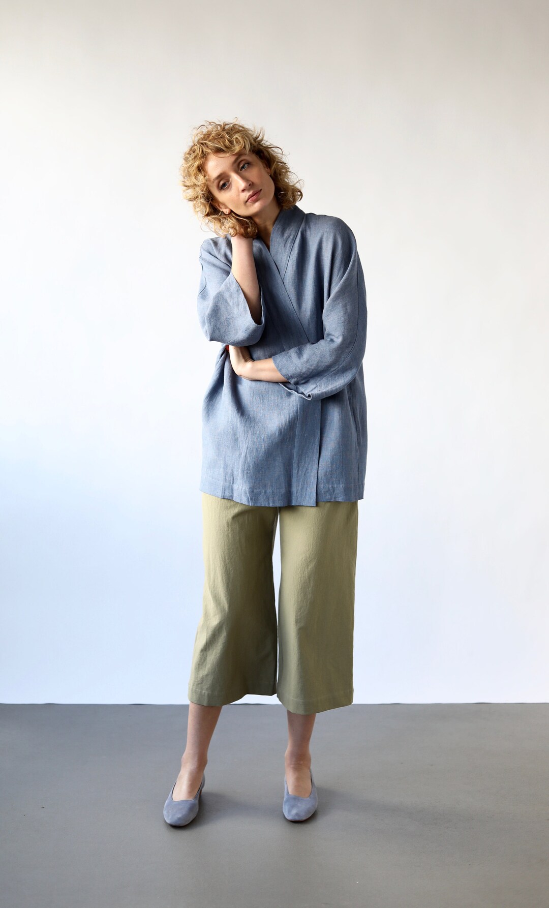 Linen Jacket / Cardigan Style Jacket / Linen Wrap Jacket / OFFON ...