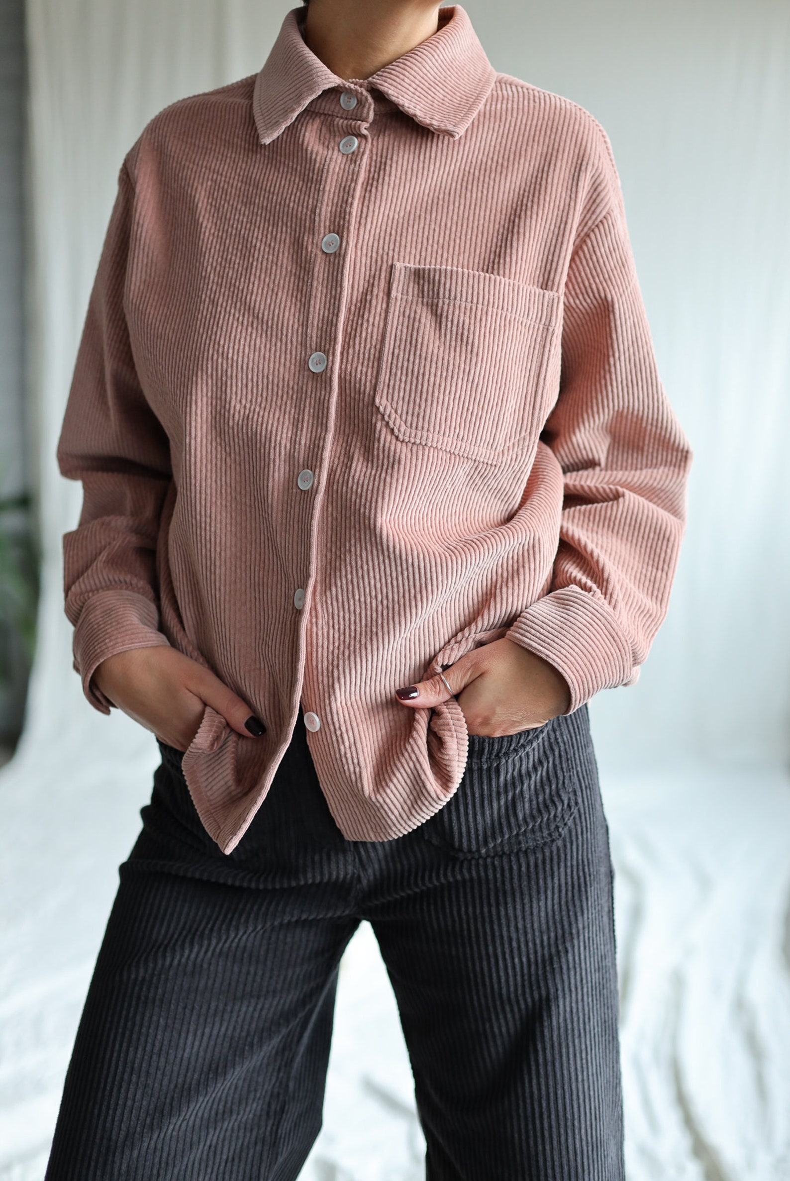 Old Rose Wide Cord Overshirt • OFFON Clothing - Etsy