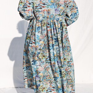 Loose Abstract Print Dropped Shoulder Dress PERLA OFFON Clothing - Etsy